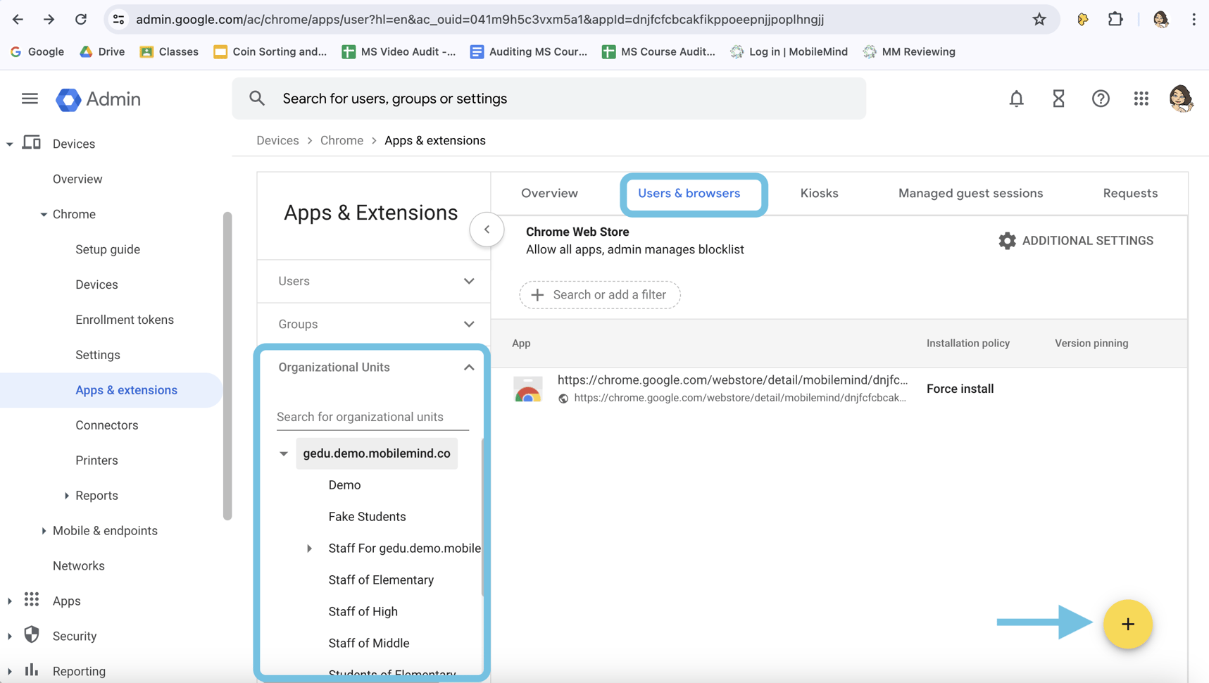 How do you force install the extension?